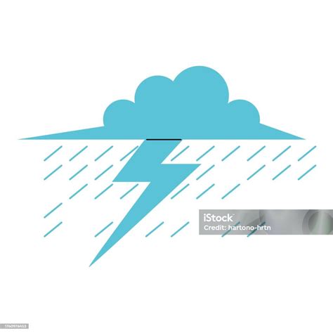 플랫 라인 뇌우 자연 재해 테마와 평평한 선 벡터 스타일을 가진 벡터 그림입니다 편집 가능한 벡터 개념에 대한 스톡 벡터 아트 및 기타 이미지 Istock
