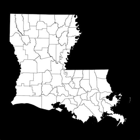 Mapa Do Estado Da Louisiana Com Ilustração Vetorial De Condados Vetor