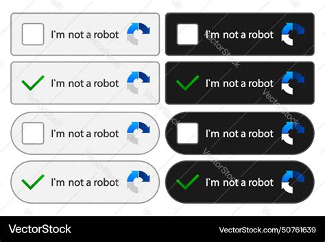 Captcha Im Not A Robot Verification Royalty Free Vector