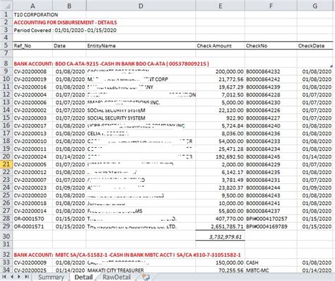 Sample Accounting For Disbursement