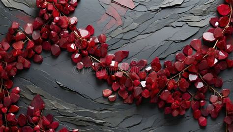Luxurious Ruby Symphony Cascade Slate Texture Ai Generate Stock