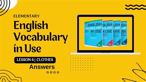 English Vocabulary in Use - Elementary | Lesson 4 - Clothes - Answers ...
