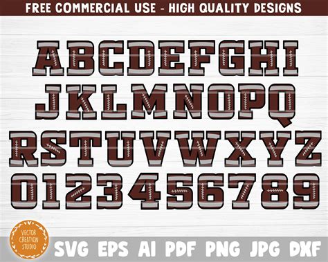 Football Alphabet Svg Football Font Svg Football Letters Svg Numbers
