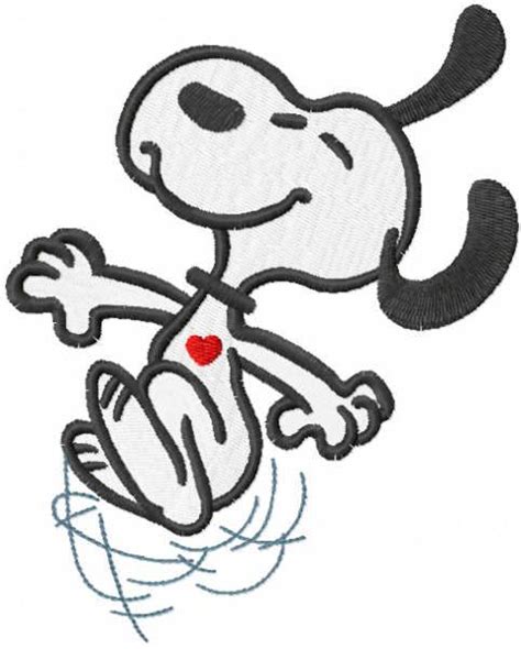 Snoopy Jumping Embroidery Design