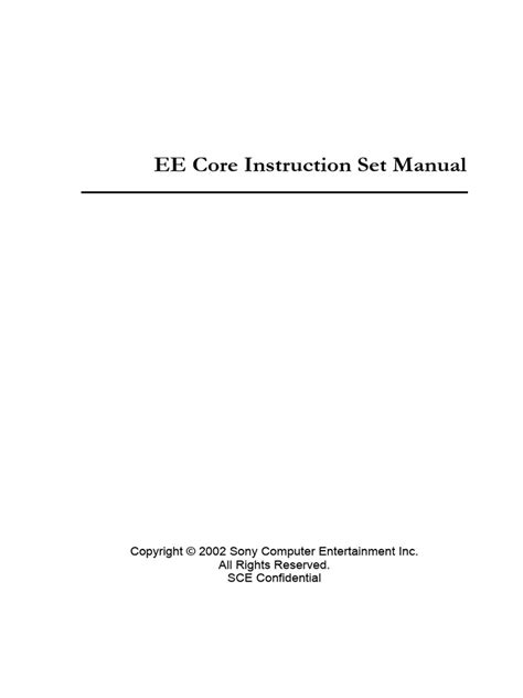 Ee Core Instruction Set Manual Pdf Computer Architecture Computing
