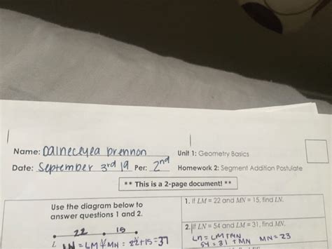 unit 1 geometry basics answer key homework 2