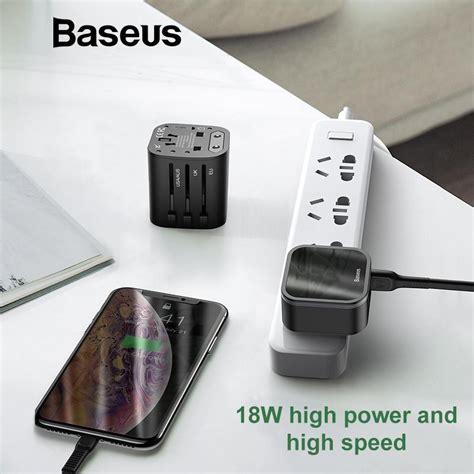 Jual Dijual Baseus Universal 2 In 1 Travel Adapter Charger Usb Type C Qc3 0 18w Jy 302pd