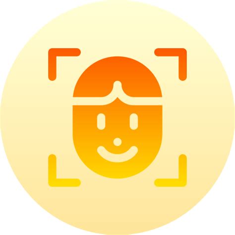 Face Recognition Basic Gradient Circular Icon