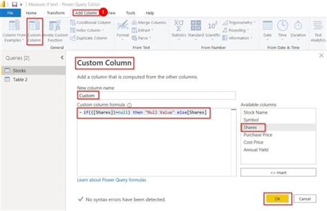 Power BI IF NULL Then