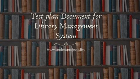 test plan document for library management system