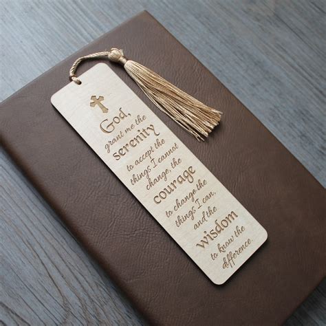 Serenity Prayer Bookmark Personalized Prayerbookmark Maple Wood