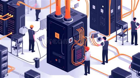 A Group Of Engineers Carefully Inspecting A Compact Edge Computing