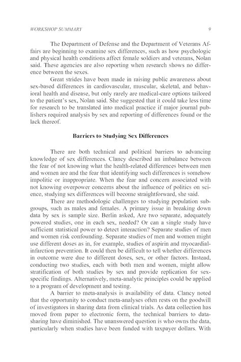 WHY SEX SPECIFIC REPORTING IS IMPORTANT Sex Specific Reporting Of Scientific Research A