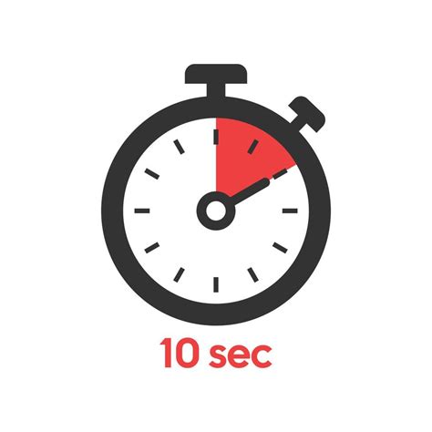 stopwatch 10 seconds icon illustration in flat style timer vector