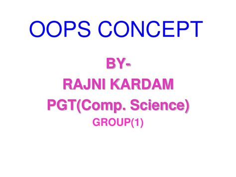 Ppt Oops Concept Powerpoint Presentation Free Download Id6191347