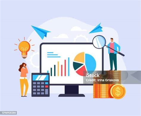 비즈니스 사람들은 비즈니스 전략 개념을 검색하고 개발합니다 벡터 플랫 그래픽 디자인 간단한 일러스트 개념에 대한 스톡 벡터 아트