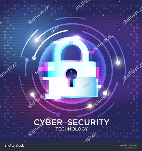 Padlock Circular Circuit Cyber Security Technology Stock Vector Royalty Free 2558386627