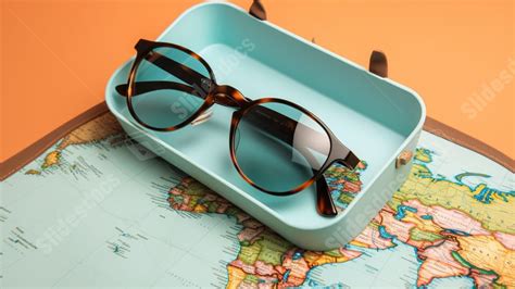 Travel World Map Sunglasses Powerpoint Background For Free Download Slidesdocs
