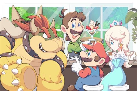 Mario Rosalina Luigi And Bowser Mario And 1 More Drawn By