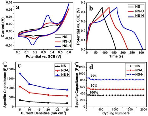 Electrochemical Characterizations Of The Ns Ns U And Ns H A Cv