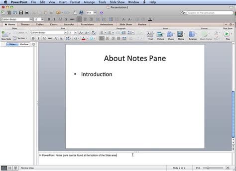 Notes Pane In Powerpoint 2011 For Mac