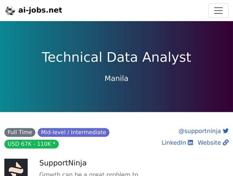 [hiring] Technical Data Analyst In Manila R Ai Ml Jobs