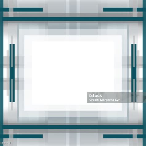 배경 위로 대칭 기하학적 조롱입니다 회색과 틸 스트립으로 추상적인 패턴 프레임 현대 빛 사각형 텍스트 상자에에서 서식 파일 0명에 대한 스톡 벡터 아트 및 기타 이미지