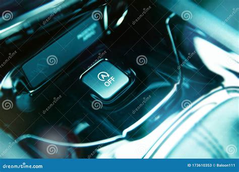 Close Up To Automatic Startstop System Button Stock Image Image Of Transportation Electric