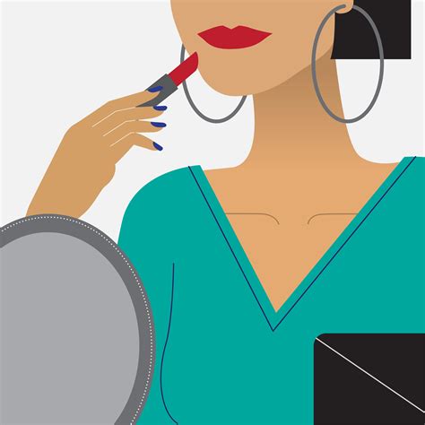 Woman Putting On Red Lipstick Illustration Download Free Vectors
