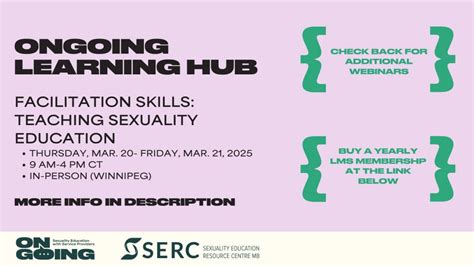 Facilitation Skills Teaching Sexuality Education WINNIPEG SERC