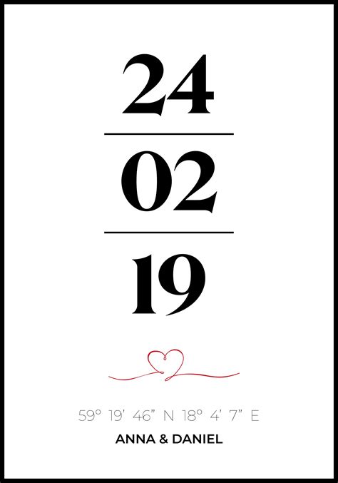 Coordinates Of Love Poster Tenstickers