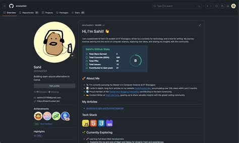 How To Create Your Personalized Github Profile Page Github Profile