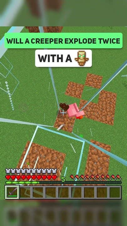 Will A Creeper Explode Twice With A Totem Of Undying 🤔 Minecraft Minecraft Fyp Shorts