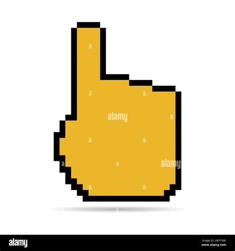 Mouse Cursor Pixel Shadow Icon Web Click Symbol Computer Pointer Vector Illustration Stock