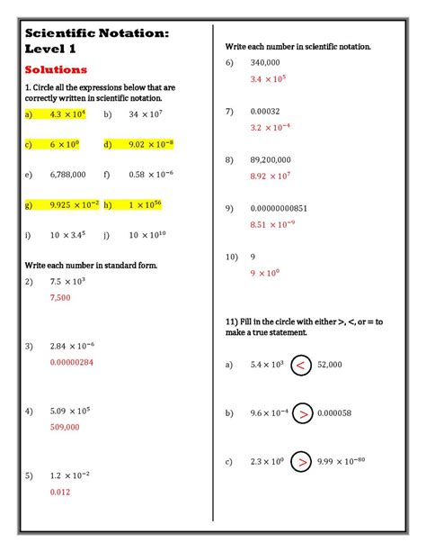 Level Ups Scientific Notation 8th Grade Math