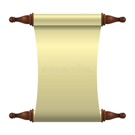 an empty scroll is an unfolded scroll unrolled vertically isolated object stock vector