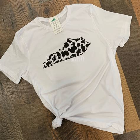 Special Price Preorder • Cow Print Ky State Tee Calligraphy Creations In Ky