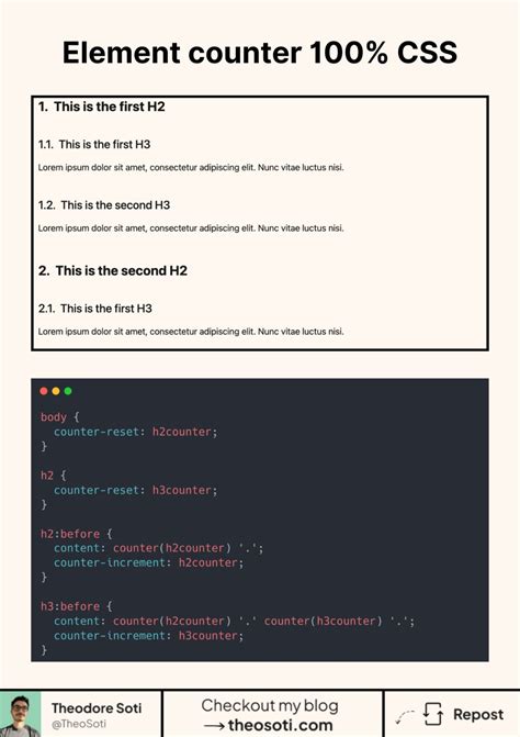 I Needed Auto Numbered Headings Turns Out Css Has A Clean Solution I Wanted To Add Numbers In