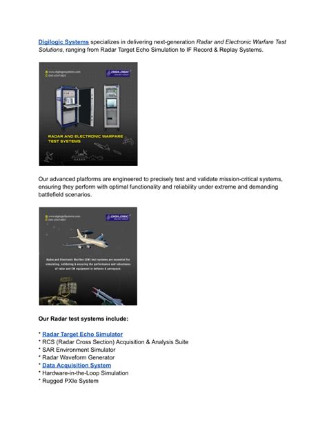 Ppt Radar And Electronic Warfare Test Solutions Digilogic Systems Powerpoint Presentation Id