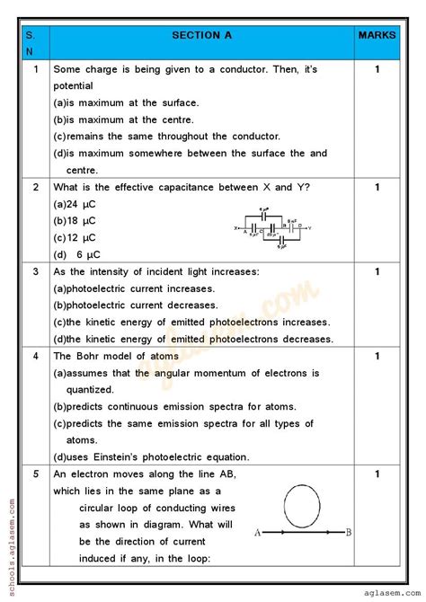 Class Physics Pre Board Sample Paper Download PDF
