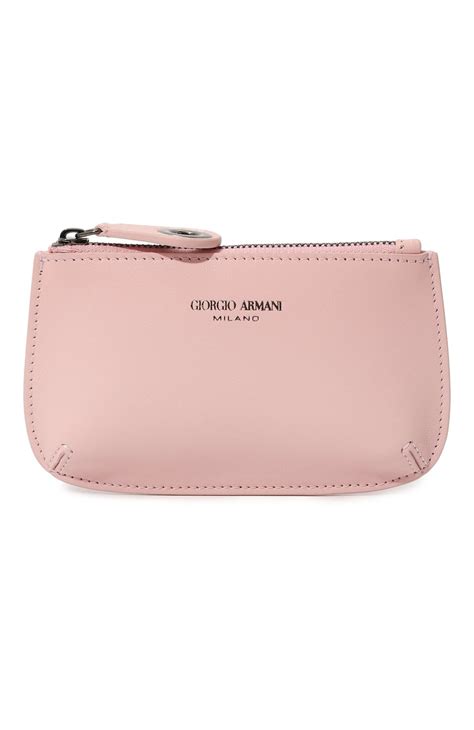 Женские светло-розовые кожаный кошелек для монет GIORGIO ARMANI купить ...