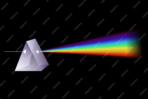Premium Vector Illustration Of White Light Splitting Into Spectrum Via Glass Prism On Black