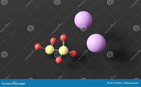 Potassium Metabisulfite Molecule Molecular Structure Antioxidant E224 Ball And Stick 3d Model