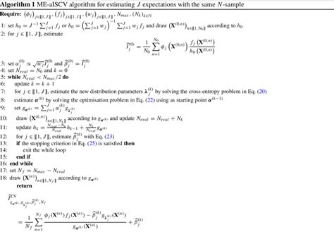Me Aiscv Algorithm For Estimating J Expectations With The Same N Sample Download Scientific
