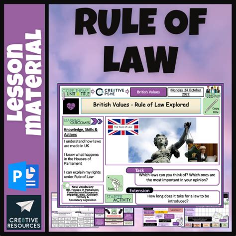 Cre8tive Resources British Values Rule Of Law Explored