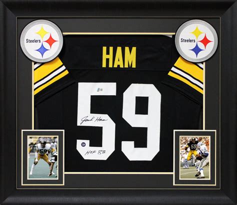 Jack Ham Hof 88 Authentic Signed Black Pro Style Framed Jersey Bas W