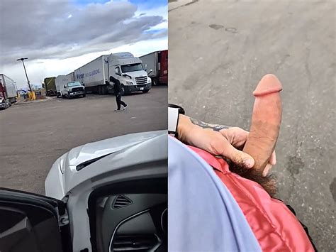Flashing Hard Cock At Truckers At The Truck Stop