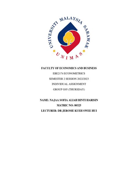 Econometrics Individual Assignment Pdf Educational Technology Teachers