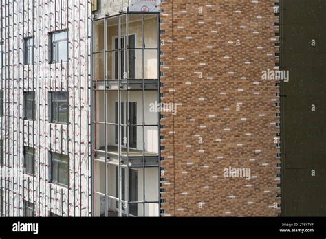 Construction Of Block Of Flats With External Wall Insulation Stock