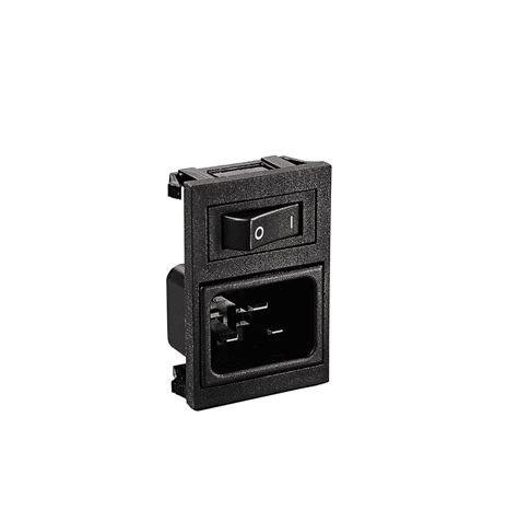 Vertical Power Entry Module With IEC C Inlet Single Contact Switch Unfiltered